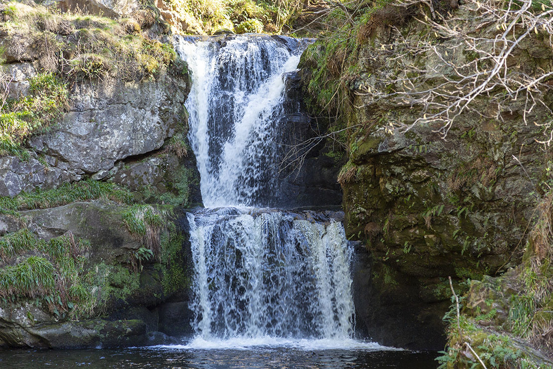 Linn Falls waterfall and circular walk at Aberlour, Moray