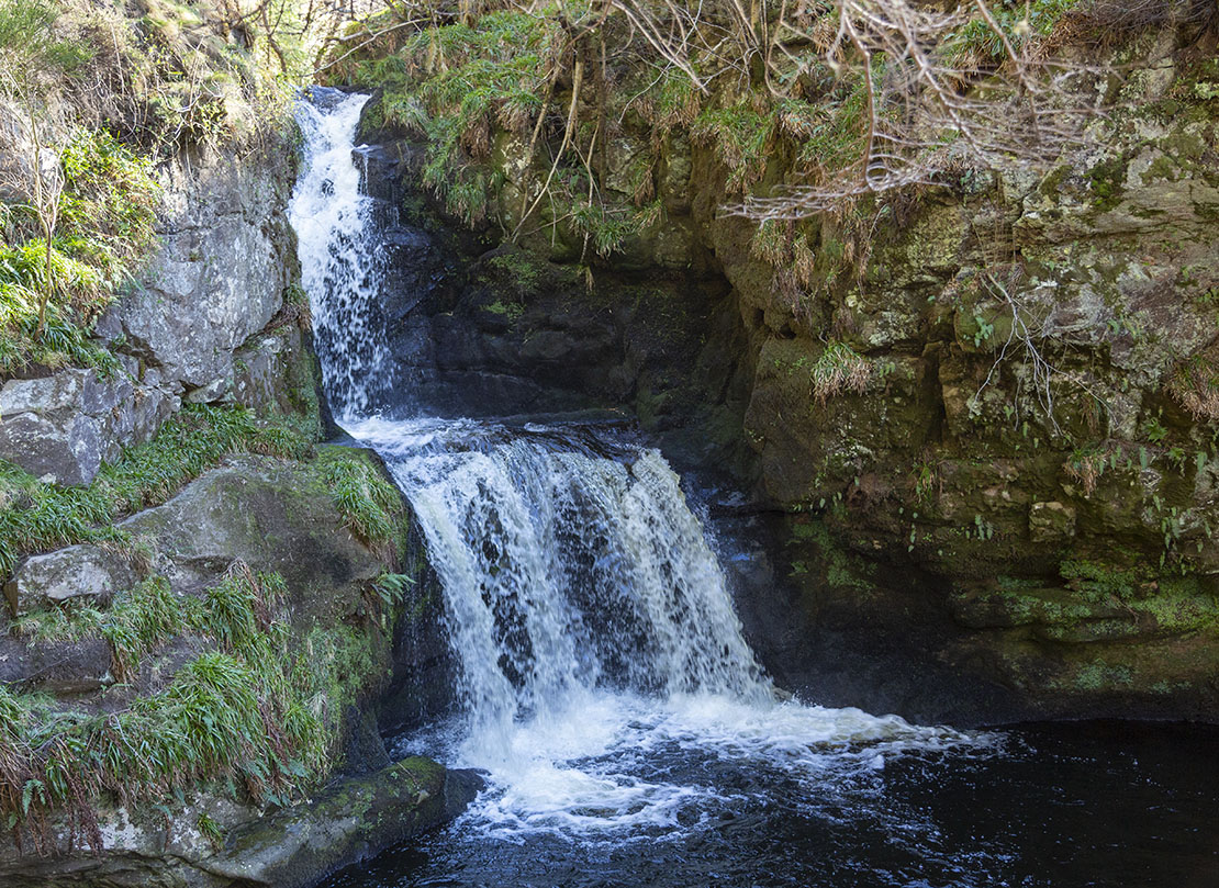 Linn Falls waterfall and circular walk at Aberlour, Moray